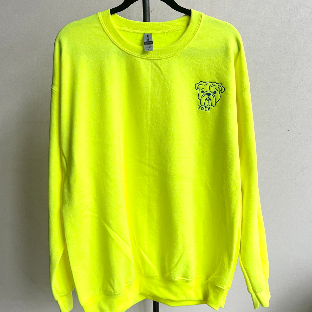 Custom Embroidered Sweatshirt - Neon Yellow – LoveThyBeast